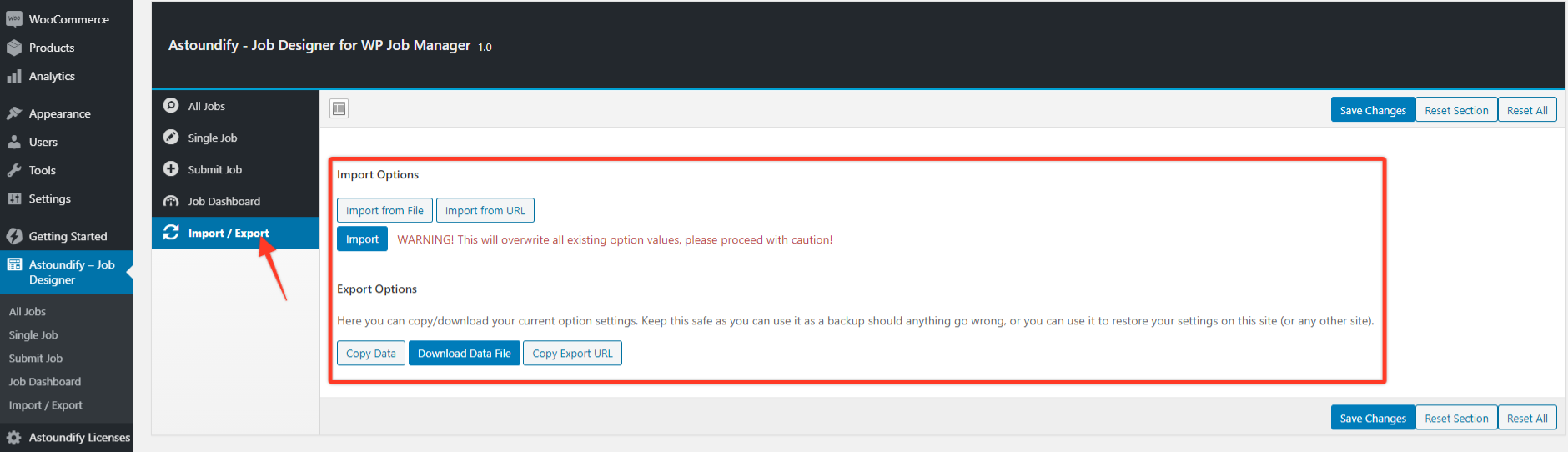 Import /Export Styling Options - Astoundify Knowledge Base