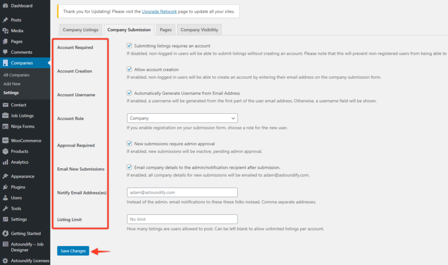 Settings - Astoundify Knowledge Base