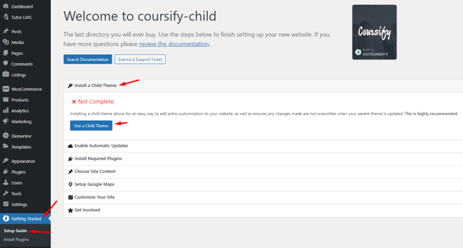 Creating the Coursify Child Theme - Astoundify Knowledge Base