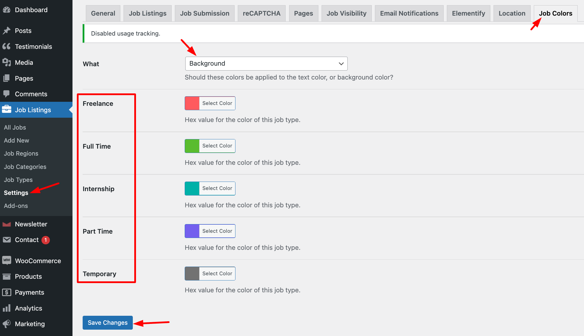 How to change the job type colors - Astoundify Knowledge Base
