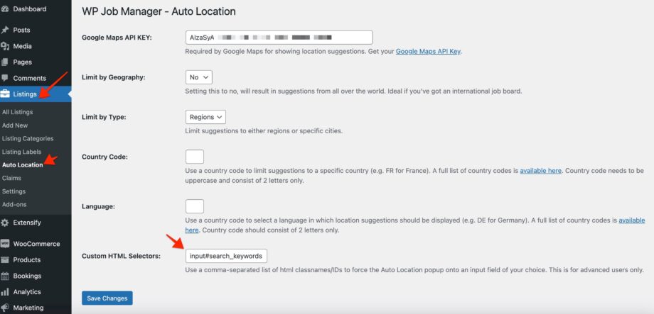 Using Custom HTML Classes to Display Auto Location Dropdown in any ...