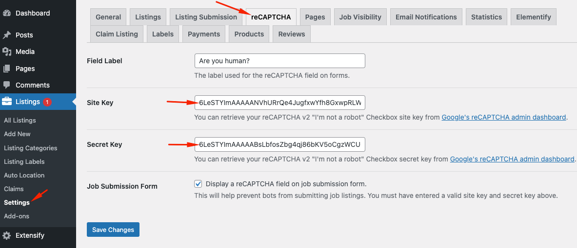 Integration Guide: Adding reCAPTCHA to Listify Theme Registration Form - Astoundify Knowledge Base
